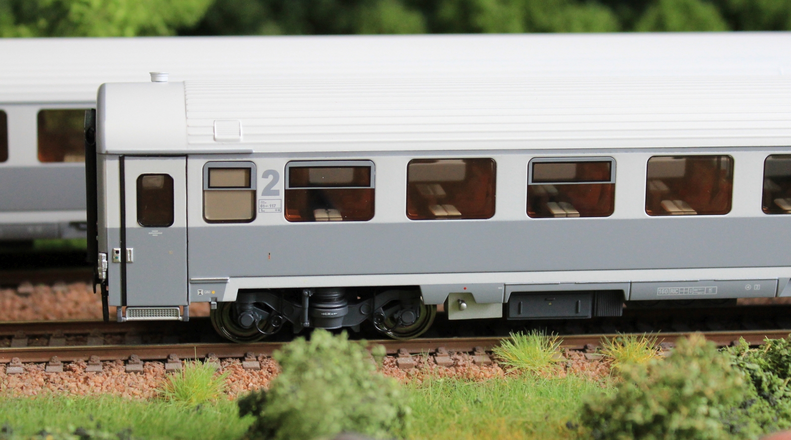 Set 2 vagoane CFR, ava 200, clasa 2, interRegio, amintiri feroviare, scara H0 (1:87)